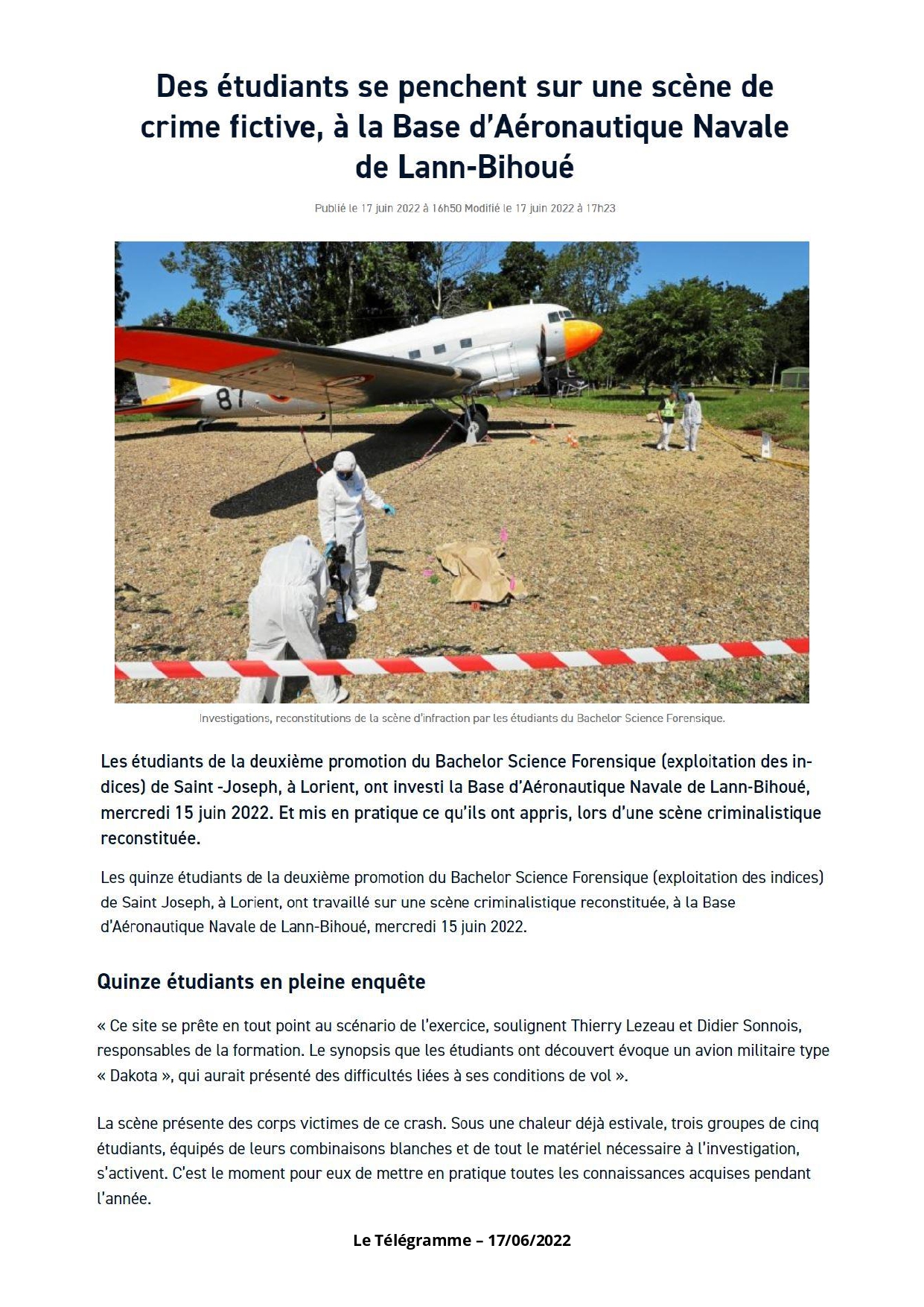 Exercice à la BAN de Lann-Bihoué - Ensemble scolaire St Joseph-La Salle ...