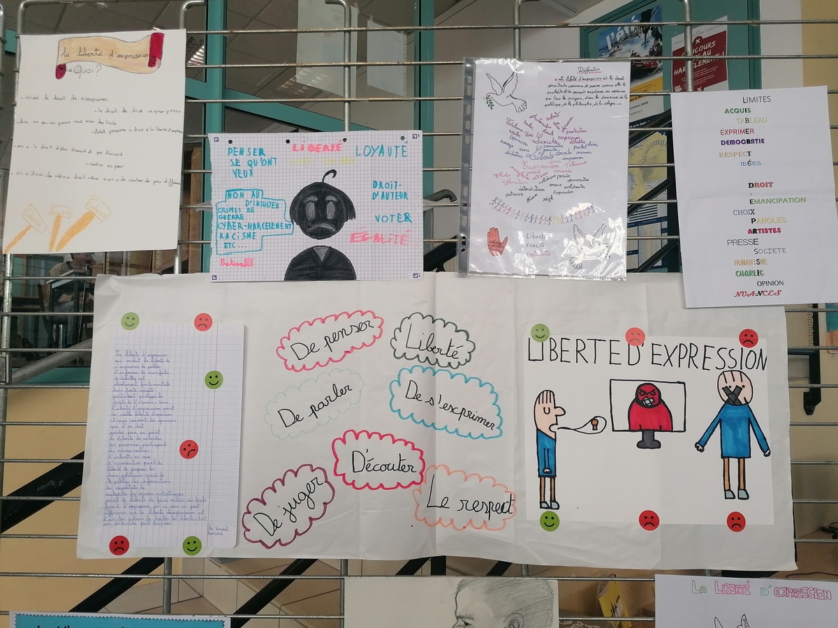 Travail De Collégiens Sur La Liberté Dexpression Ensemble Scolaire